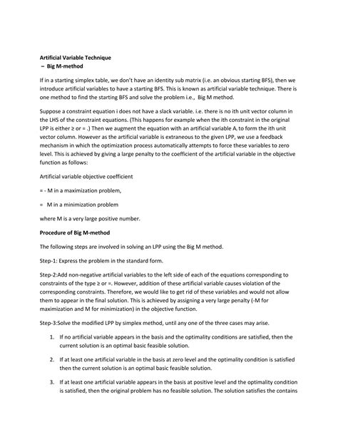 Procedure Of Simplex Method Doc