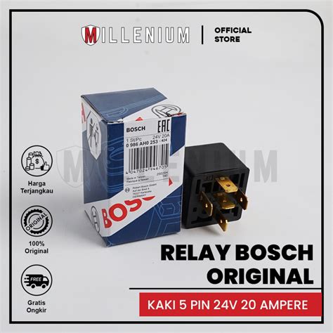 Jual Relay Bosch Kaki 5 Pin 24v 20a Relay Mobil Motor Original 87a