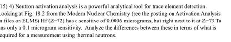 Solved 15 4 Neutron Activation Analysis Is A Powerful