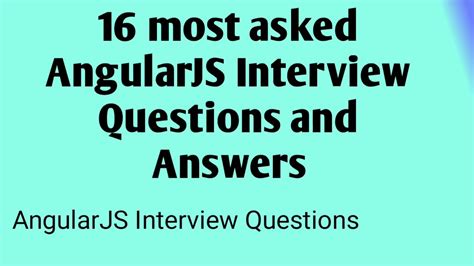 Most Asked 16 Angularjs Interview Questions And Answers Youtube