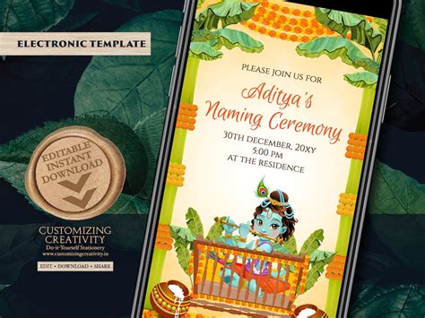 Naming Ceremony Invites Cradle Ceremony Invitation Namkaran Sanskar