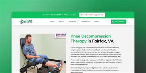 Knee Decompression Therapy Fairfax Va Mosaic Spine And Knee
