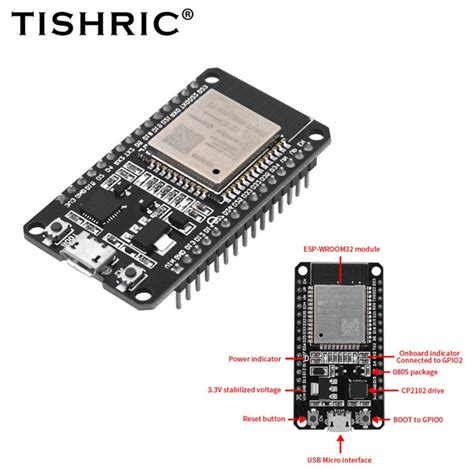 Плата разработки модулей Tishric Esp32 Wifi Bluetooth Esp Wroom 32 для двухъядерных