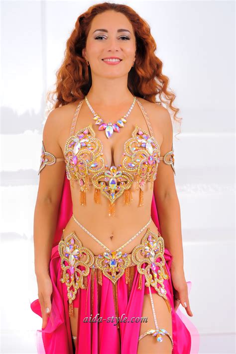 Pink Belly Dancing Outfit Aida Style