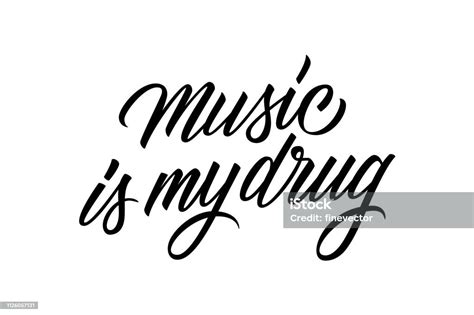 음악 내 약물은 손으로 쓴된 비문 재미와 영감을 인용 합니다 크리에이 티브 타이 포 한 그래피 인쇄 포스터 T셔츠에 대 한 0