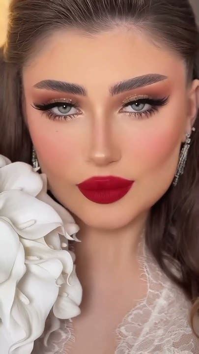 عروس اختارت ميك اب عدسات ذهب بيوتي يجننن 💋💋💄 قلم حمرة أحمر 💋💋💄 Youtube