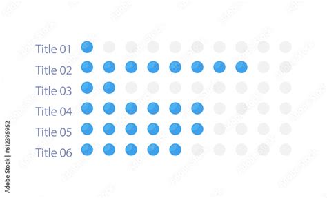 Vektor Horizontal Dot Plot Infographic Chart Design Template Six Categories Values Editable