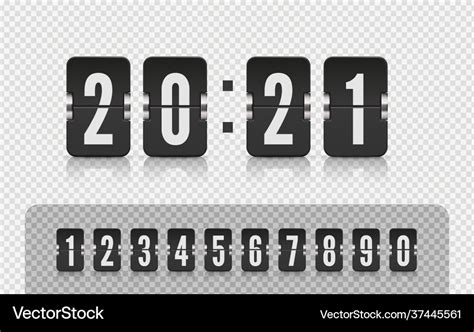 Scoreboard Number Font Retro Design Score Board Vector Image