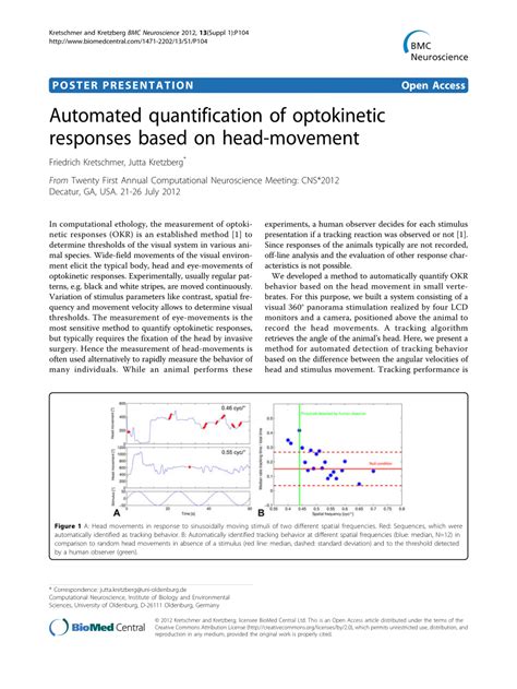 Pdf Automated Quantification Of Optokinetic Responses Based On Head