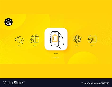 Cloud Computing Baggage App And Atom Minimal Line Vector Image