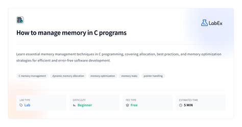How To Manage Memory In C Programs Labex