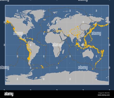 Shape Of The Aegean Sea Tectonic Plate On The Solid Contour Map In The Gall Stereographic