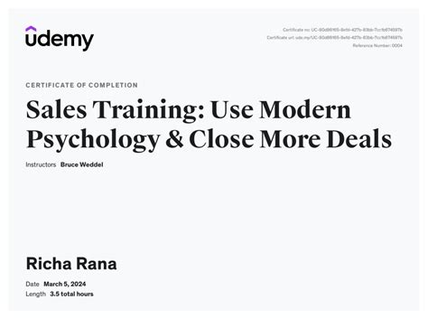 Udemy Course Completion Certificate Richa Rana