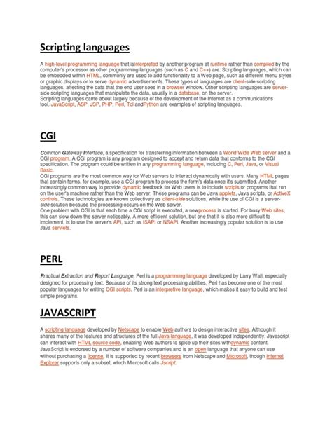 scripting languages pdf scripting language dynamic web page