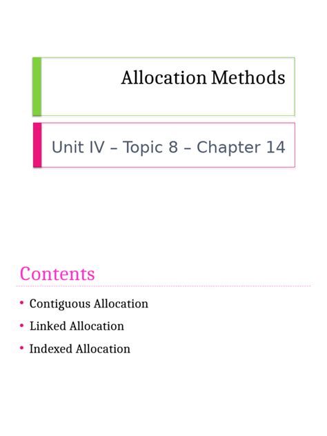 8 Allocation Methods 1 Pdf Computer File Pointer Computer