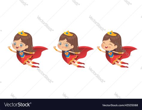Flying Superhero Girl Royalty Free Vector Image