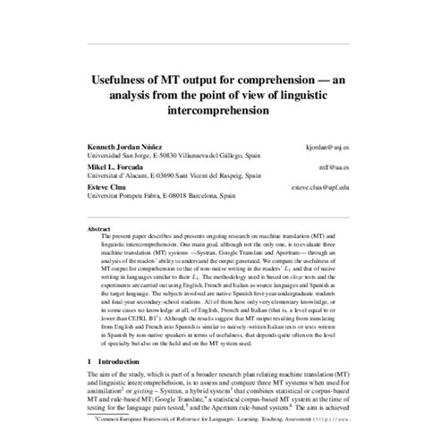 usefulness of mt output for comprehension — an analysis from the point