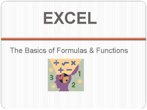Excel The Basics Of Formulas Functions Input A