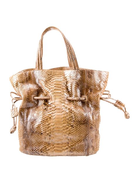 Nancy Gonzalez Python Shoulder Bag Neutrals Shoulder Bags Handbags