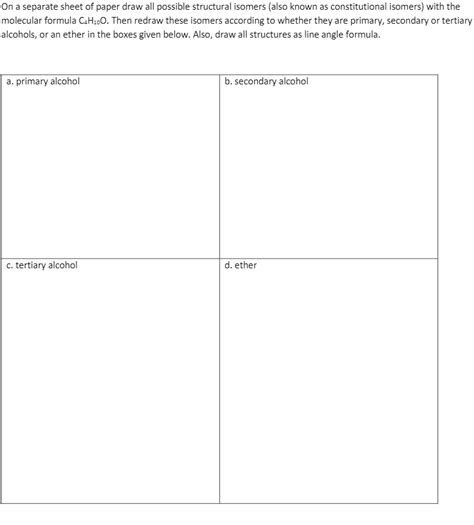 Solved On A Separate Sheet Of Paper Draw All Possible Chegg