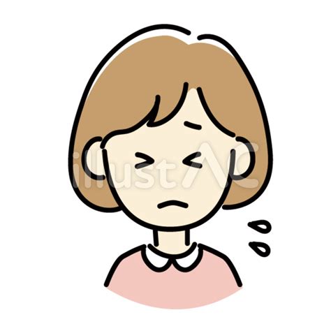 困っている女性のアイコン風イラストイラスト No 22778254｜無料イラスト・フリー素材なら「イラストac」