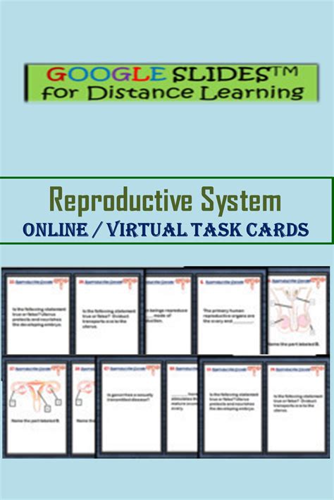 Reproductive System Digital Task Cards Human Body Reproduction Online Learning Reproductive