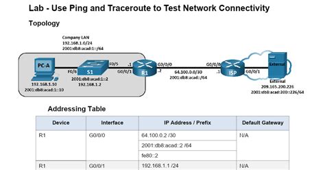 13 3 2 lab use ping and traceroute to test network connectivity docx