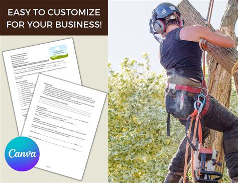 Tree Trimming Contract Template Tree Removal Service Agreement Canva Editable Tree Service