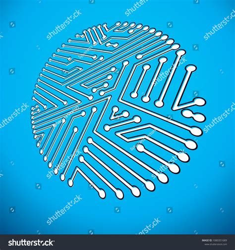 Vector Abstract Technology Illustration Circular Circuit Stock Vector Royalty Free 1080351689