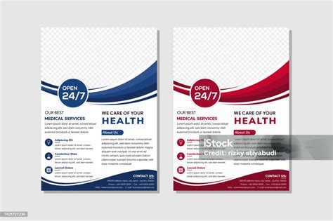 의료 전단지 템플릿 포스터 팜플렛 브로셔 커버 디자인은 수직 레이아웃을 사용합니다 기업 비즈니스에 대한 스톡 벡터 아트 및 기타 이미지 기업 비즈니스 목록 빨강