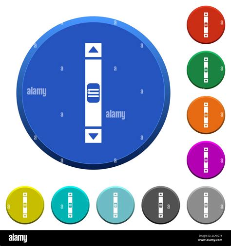 Vertical Scroll Bar Round Color Beveled Buttons With Smooth Surfaces