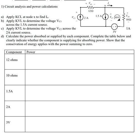 Solved Circuit Analysis And Power Calculations Apply Kcl At Node X To Find Io Vr2 10 B Apply
