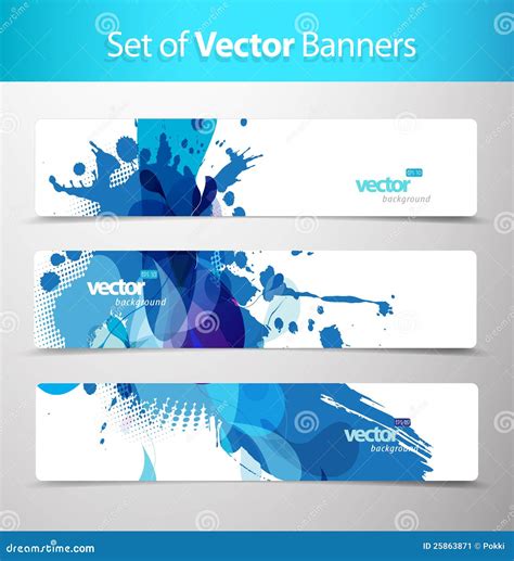 Set Of Abstract Colorful Web Headers Stock Vector Illustration Of Decorative Graphic 25863871