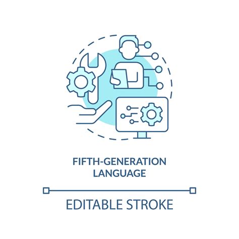 Fifth Generation Programming Language Turquoise Concept Icon
