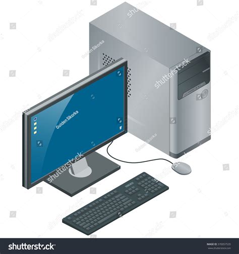 Computer Case Monitor Keyboard Mouse Isolated Stock Vector Royalty Free 370057535 Shutterstock