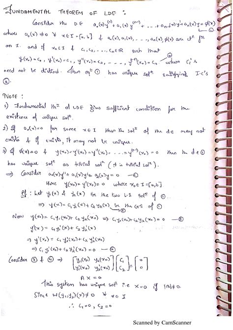 SOLUTION Fundamental Theorem Of Lde Studypool