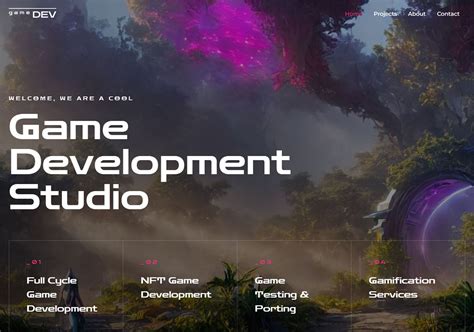 Game Dev Studio Template Fullscreen Design With Amazing Visuals