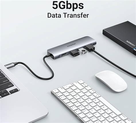UGREEN CM511 6 In 1 USB Type C Multifunction Hub USB 3 2 Gen 1 Up To 5Gb S Data Transfer 4K