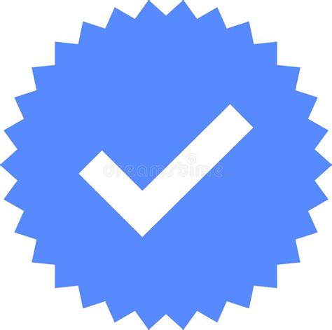 Blue Check Mark Tick Verification Icon Symbol Vector Stock Illustration Illustration Of