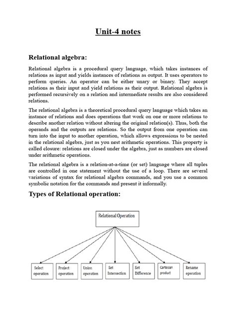 Unit 4 Notes Pdf Relational Model Databases