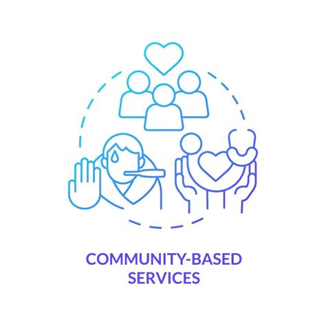 Community Based Services Blue Gradient Concept Icon Improve Public