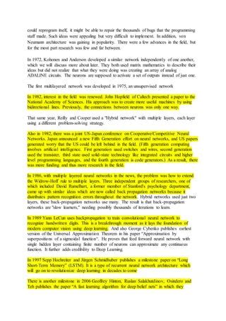 History Of Neural Networks PDF