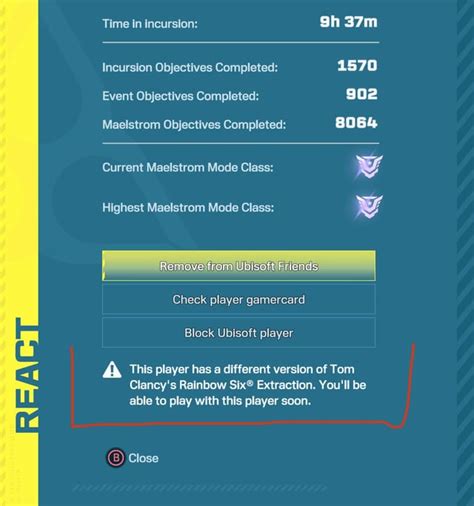 This Player Has Different Version Of R6 Extraction Rr6extraction