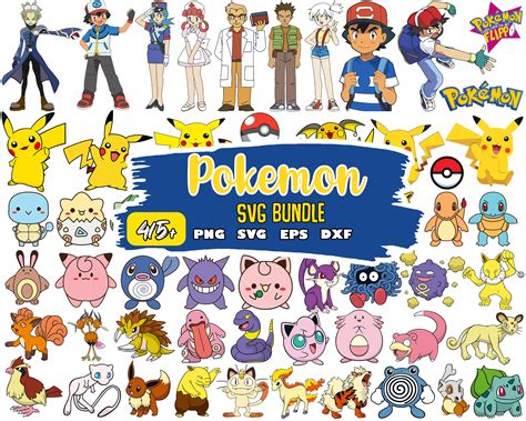 Pokemon Svg Pokemon Png Bundle Pokemon Clipart Pikachu Sv Inspire