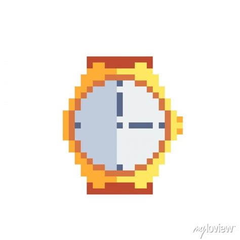 Watch Icon Pixel Art Style Design 8 Bit Sprites Isolated Vector Posters For The Wall
