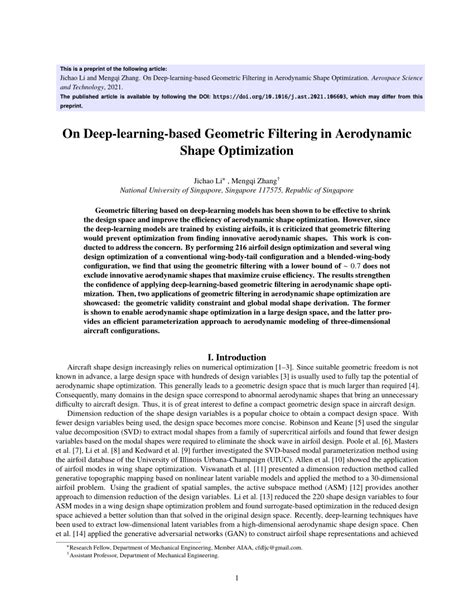 pdf on deep learning based geometric filtering in aerodynamic shape optimization