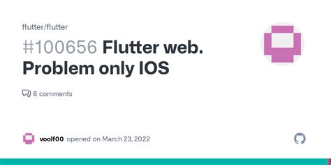 Flutter Web Problem Only Ios · Issue 100656 · Flutterflutter · Github