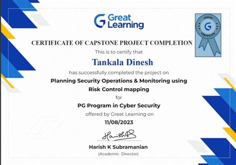 Dinesh Tankala On Linkedin Im Pleased To Announce That I Have Finished My Planning Security…