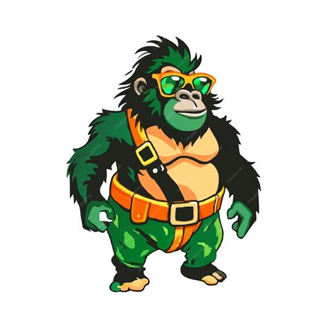 Premium Vector Vector Cute Cool Gorilla
