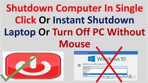 Shutdown Computer In Single Click Or Instant Shutdown Laptop Or Turn Off Pc Without Mouse Youtube